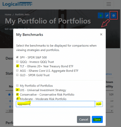 How to create a portfolio of portfolios using Portfolio Builder